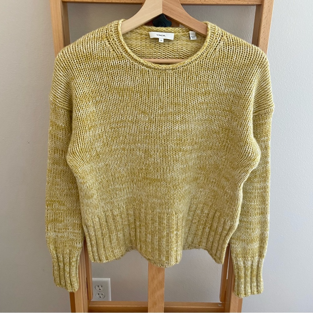 Vince Marled Wool Cashmere Double Slit Crew Knit Swea… - Gem